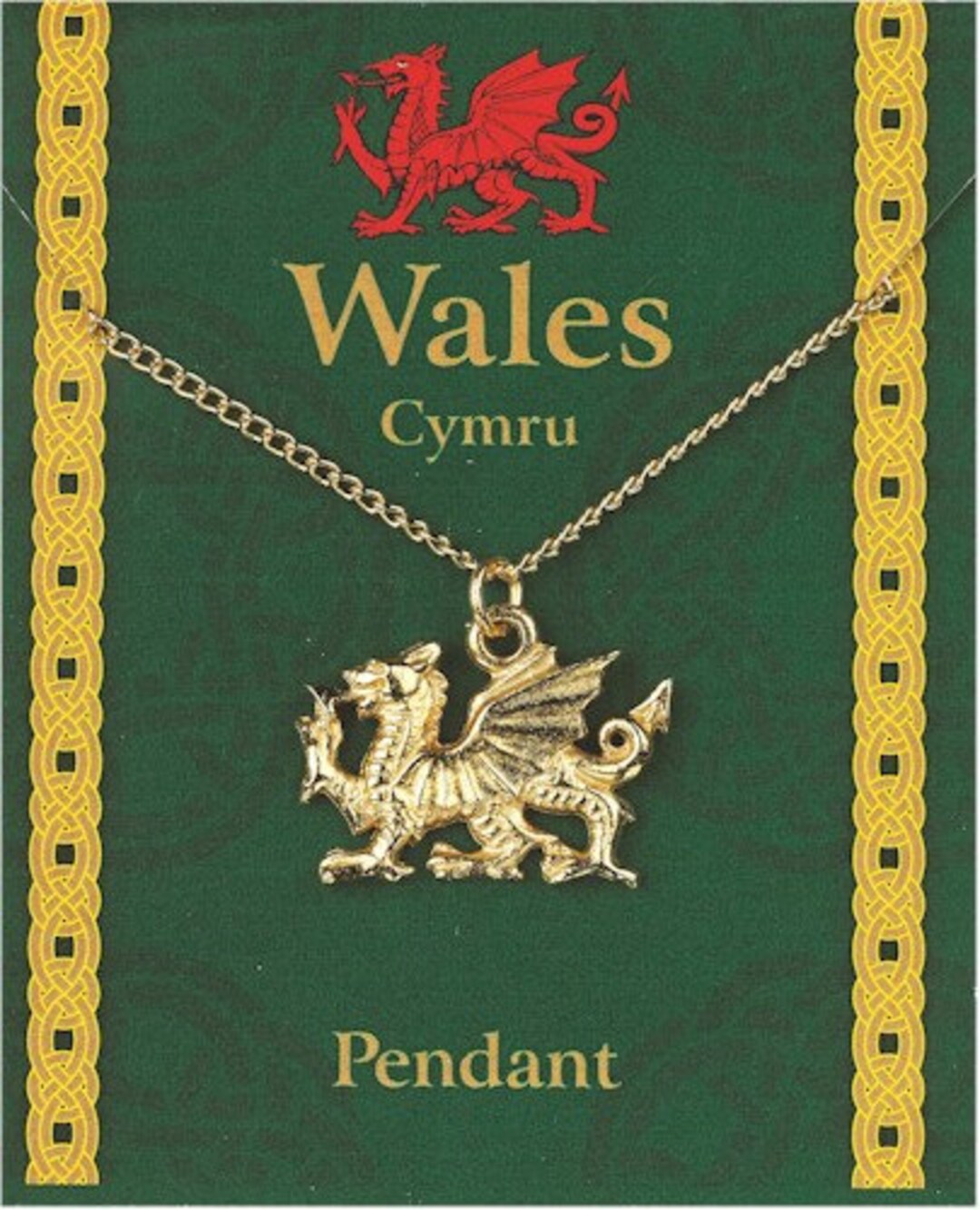 Welsh Dragon Gold Plated Pendant on A Chain - Etsy