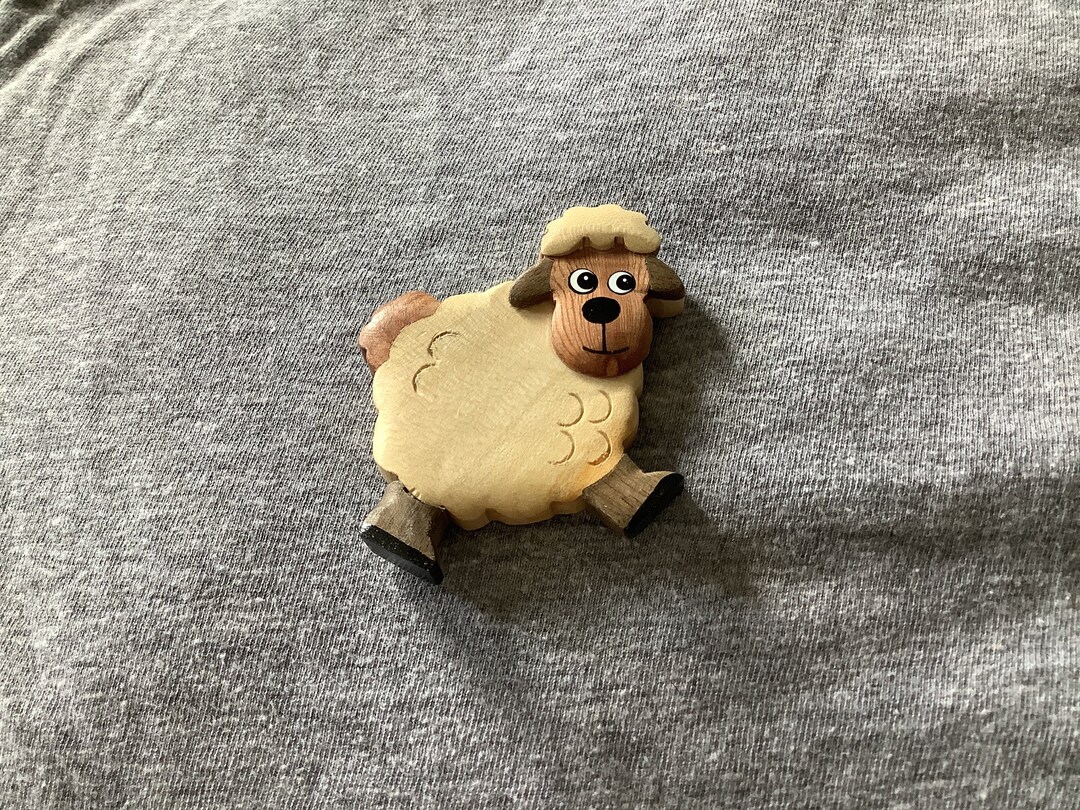 Chunky Sheep Wooden Fridge Magnet - Etsy