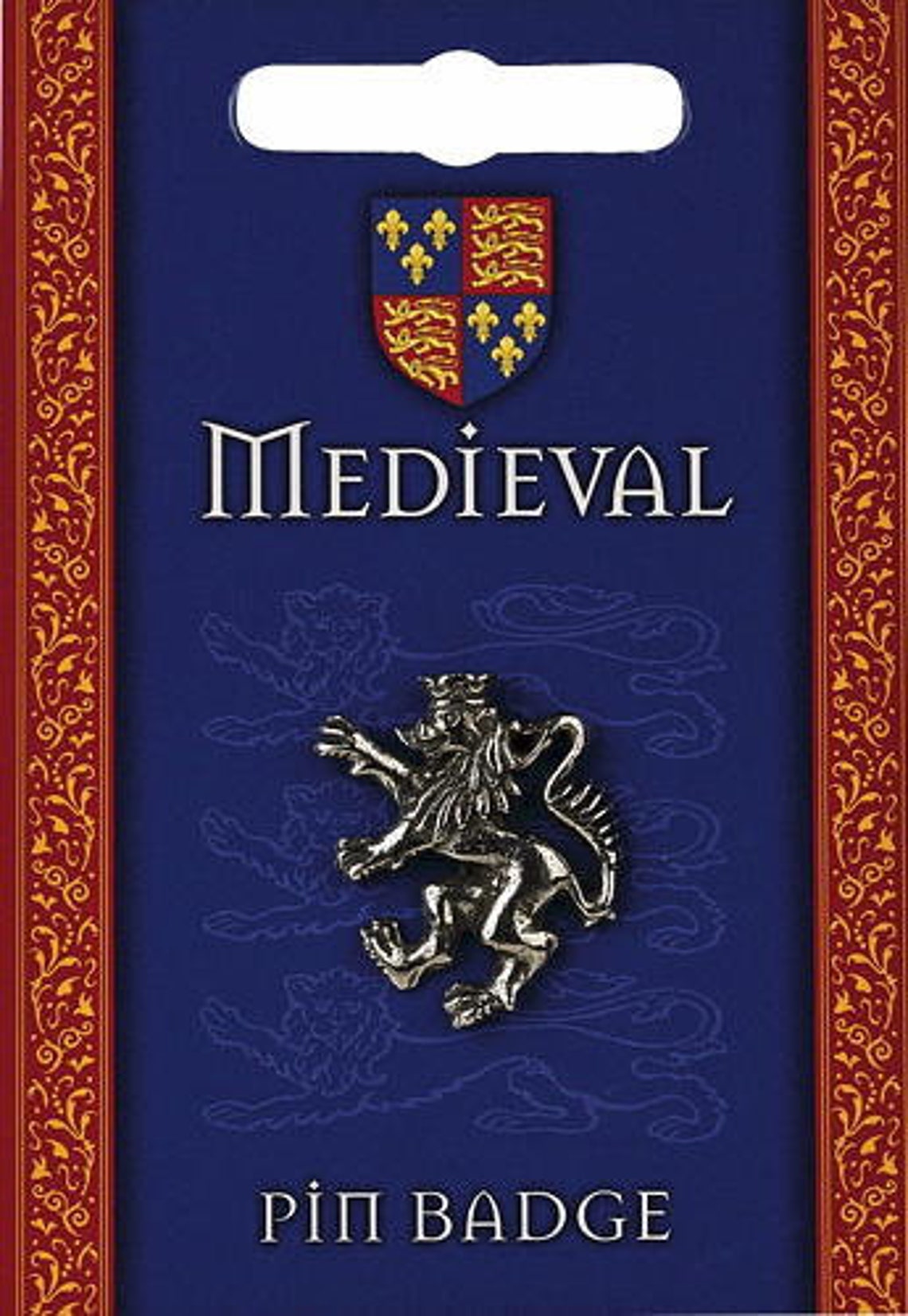 Medieval Heraldic Lion Pewter Pin Badge - Etsy