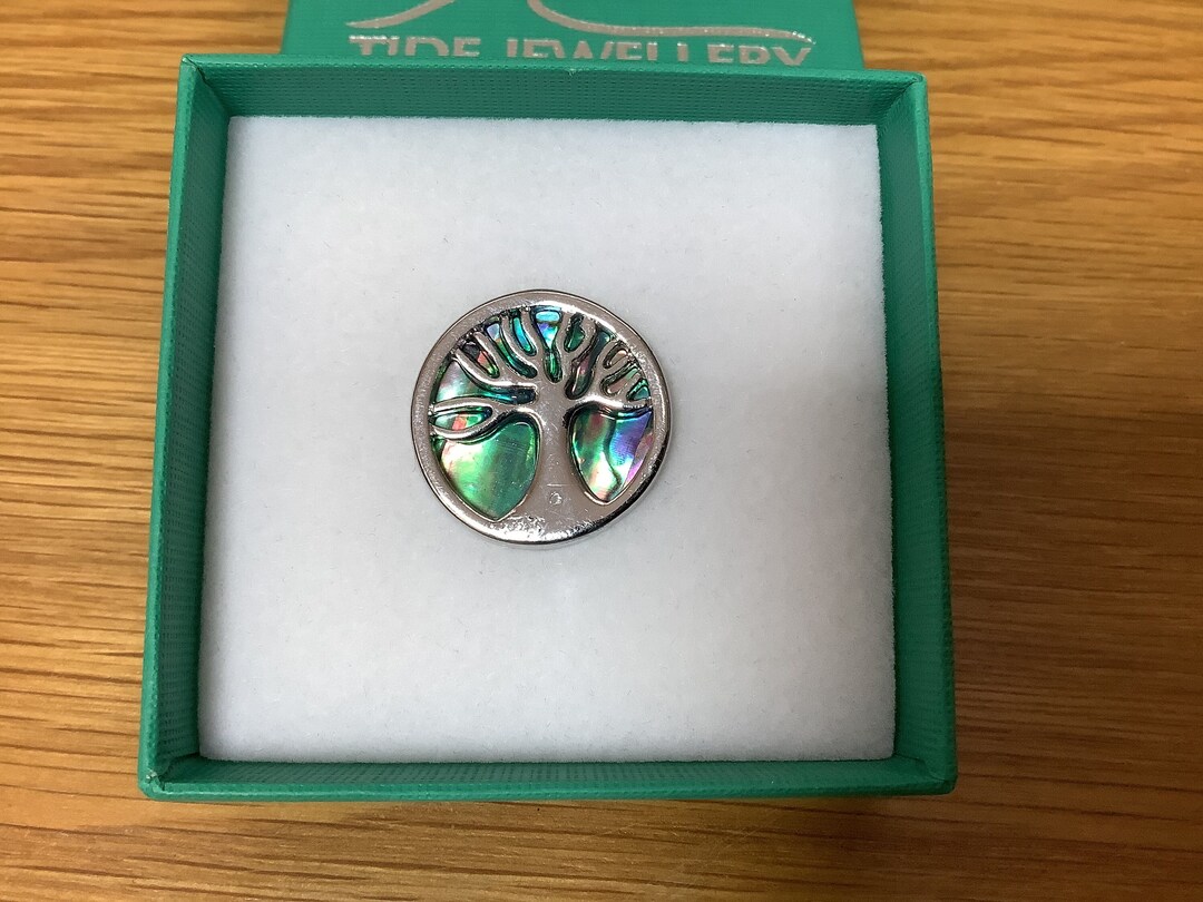 Stunning Tree of Life Inlaid Paua Shell Pin Badge - Etsy UK