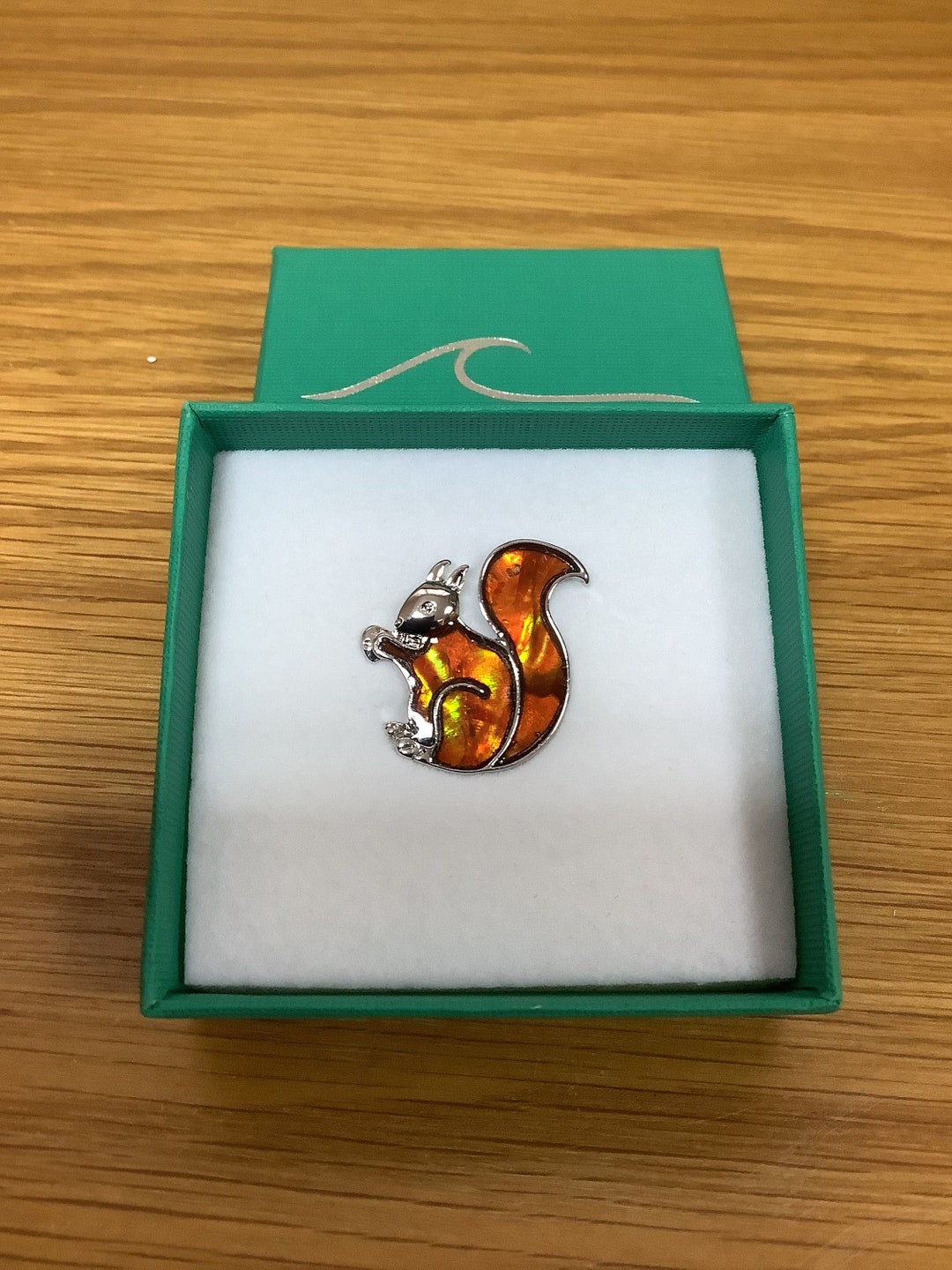 Stunning Red Squirrel Inlaid Amber Paua Shell Pin Badge - Etsy