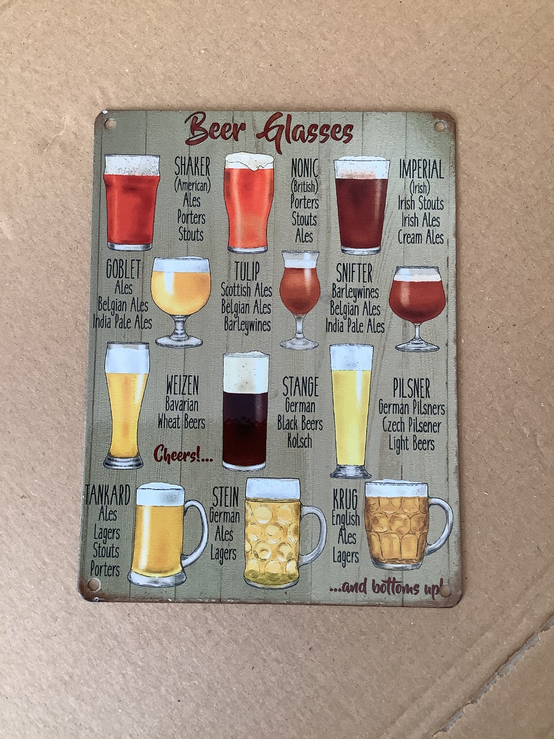 Beer Glasses Metal Wall Hanging Sign - Etsy