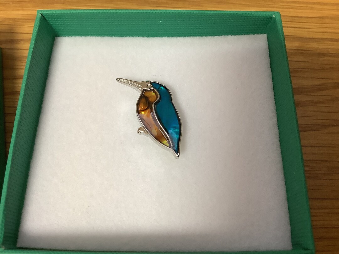 Stunning Kingfisher Inlaid Paua Shell Pin Badge - Etsy