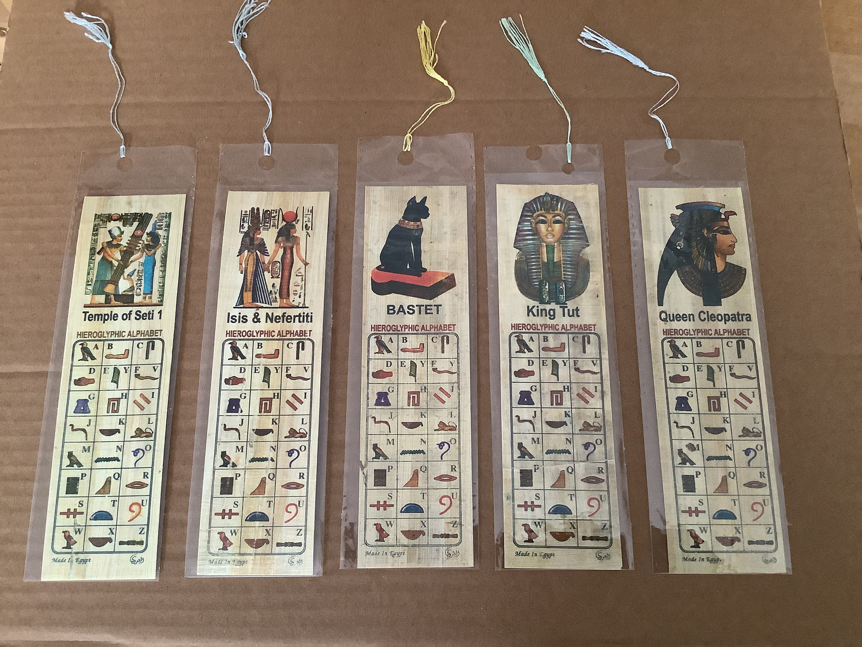 Set Of 5 Egyptian Papyrus Hieroglyphics Bookmarks | Etsy