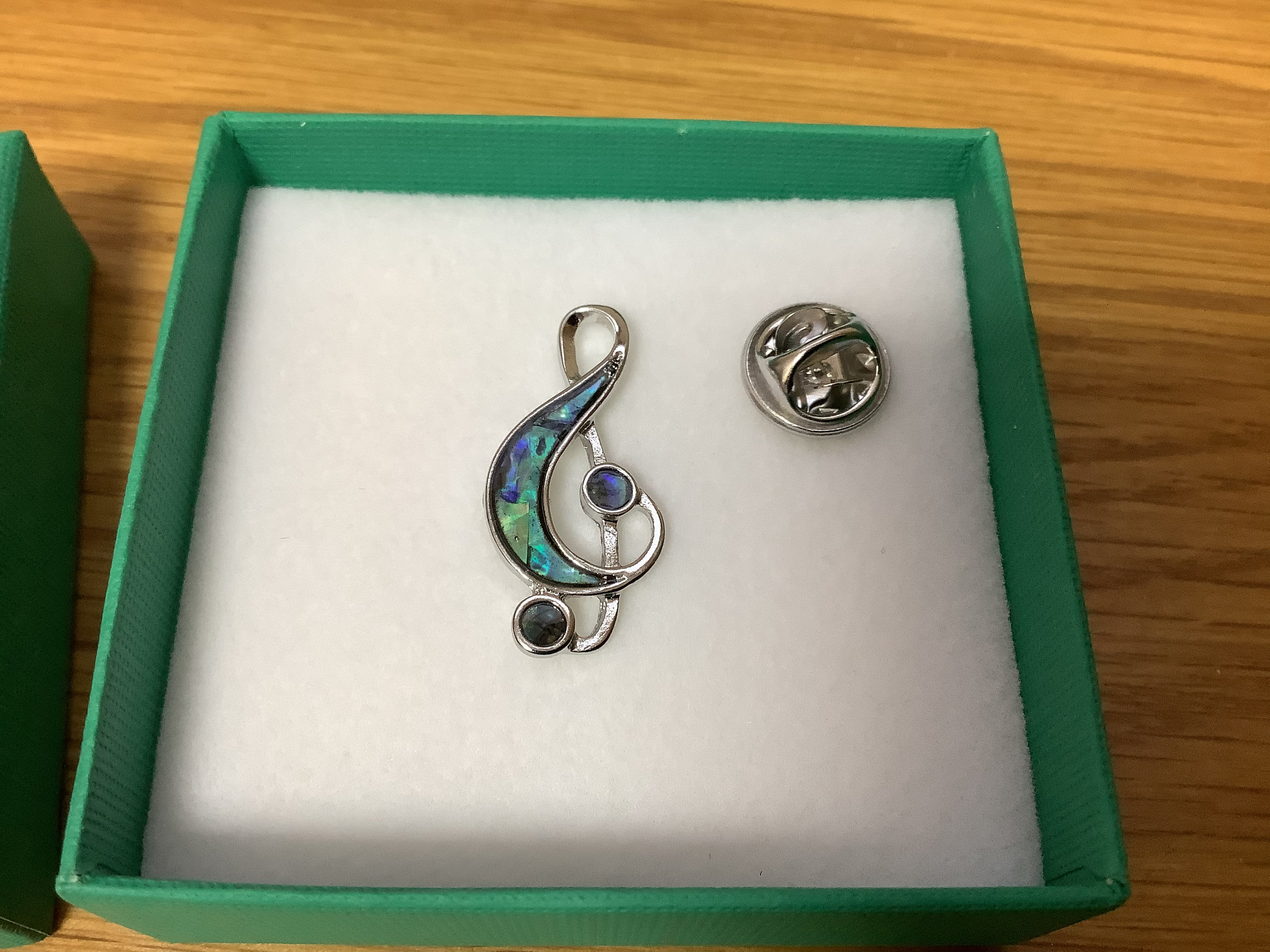 Stunning Treble Clef Inlaid Paua Shell Pin Badge | Etsy