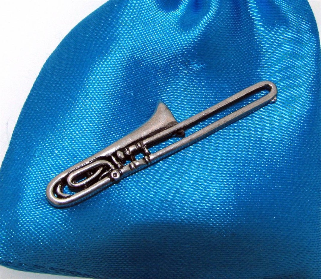 Trombone Pewter Pin Badge - Etsy