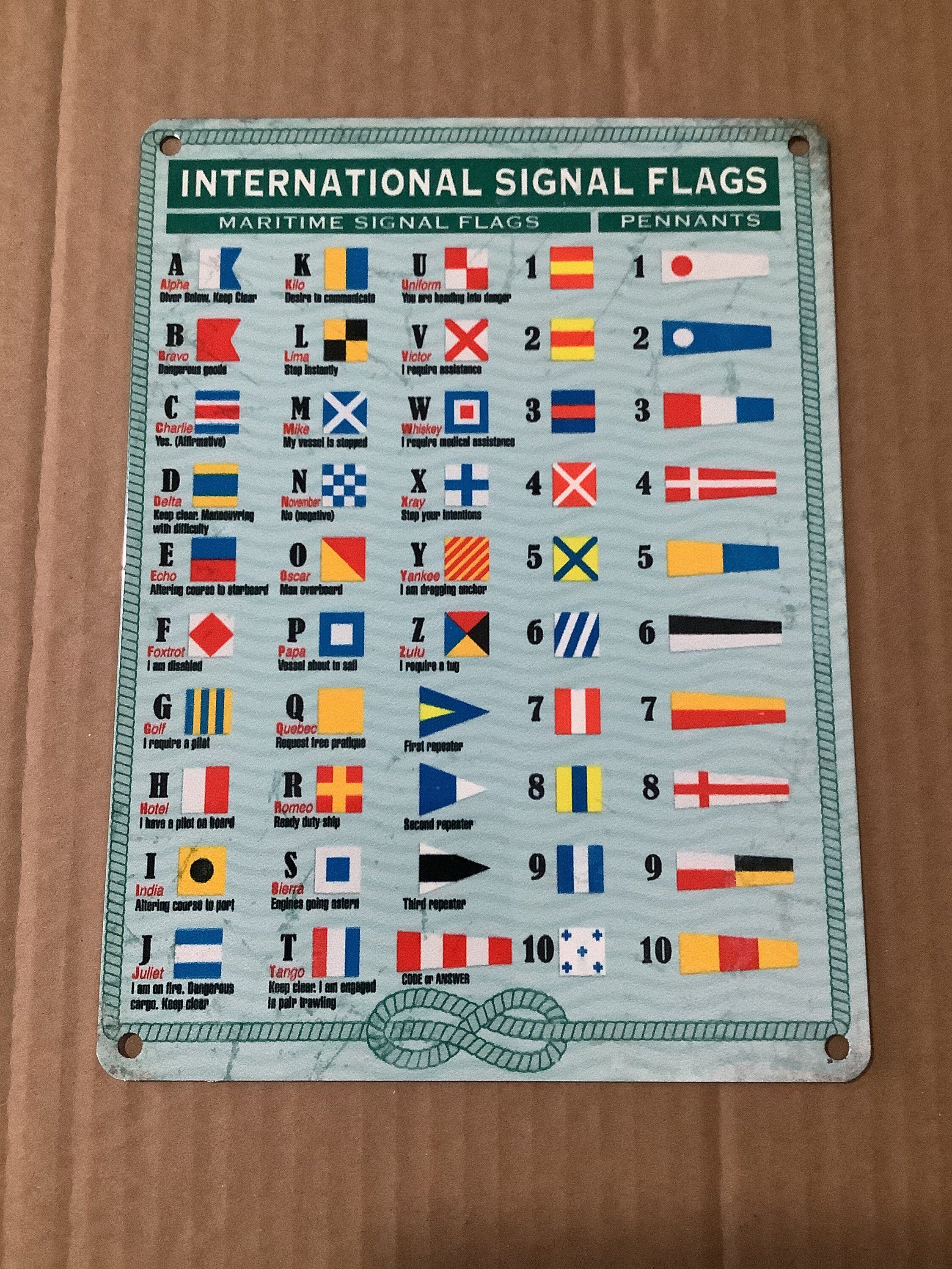 International Signal Flags Metal Wall Hanging Sign - Etsy Denmark