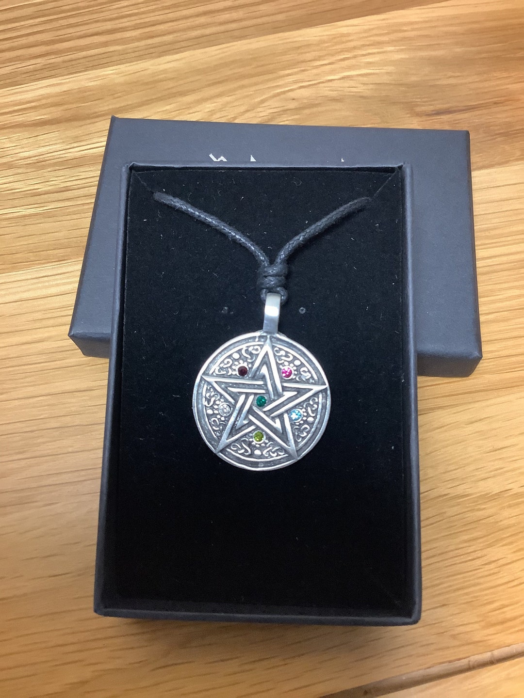 Astral Senses Wiccan Silver Pewter Pendant on A Adjustable Cord - Etsy