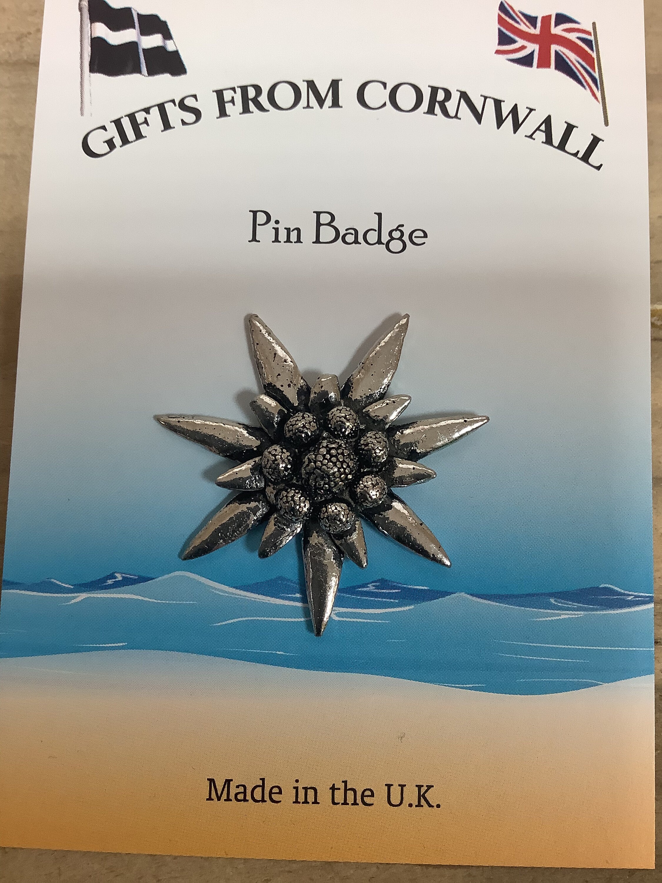 Large Edelweiss Silver Pewter Pin Badge - Etsy