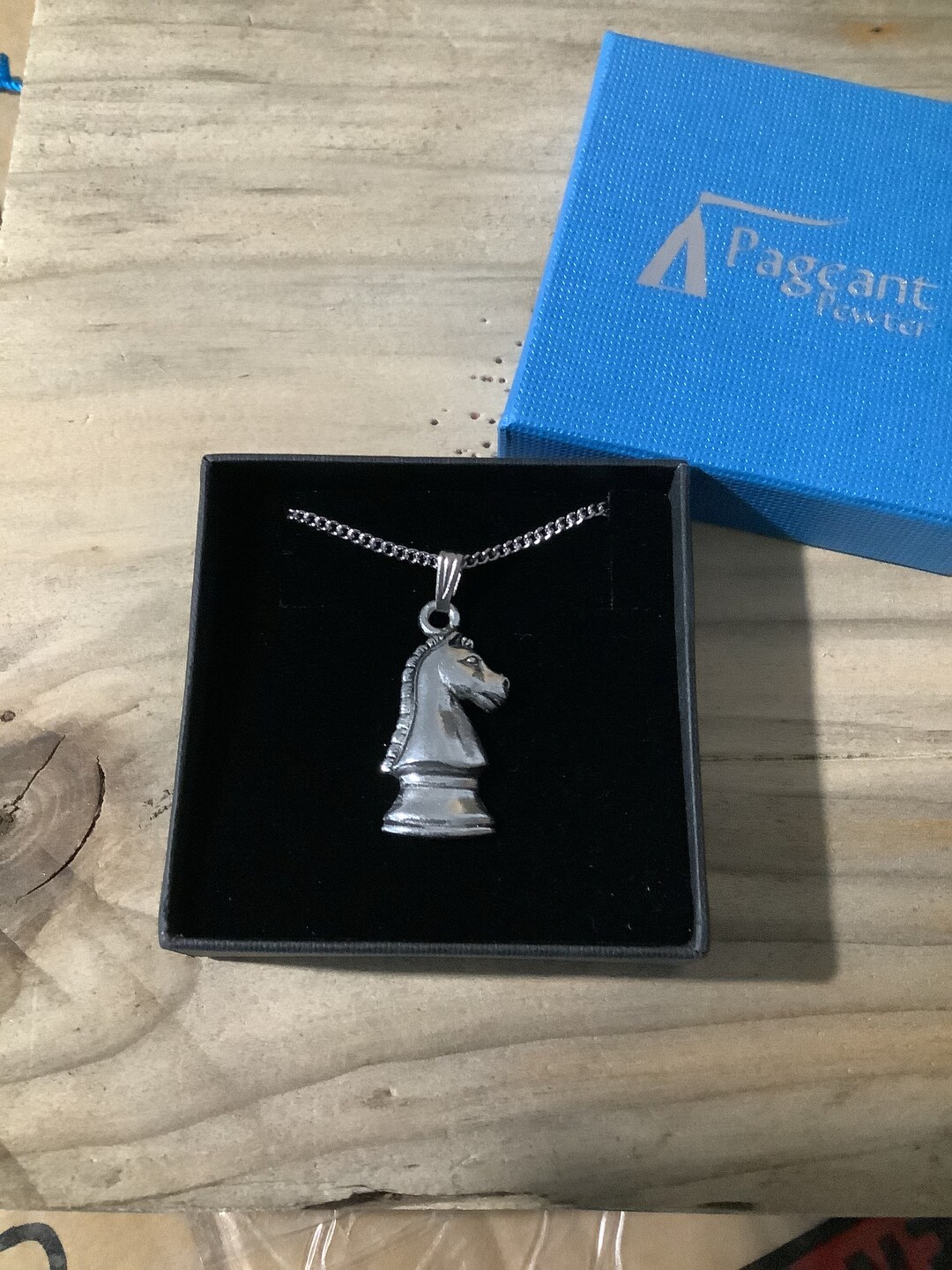 Knight Chess Piece Silver Pewter Pendant on A Chain - Etsy