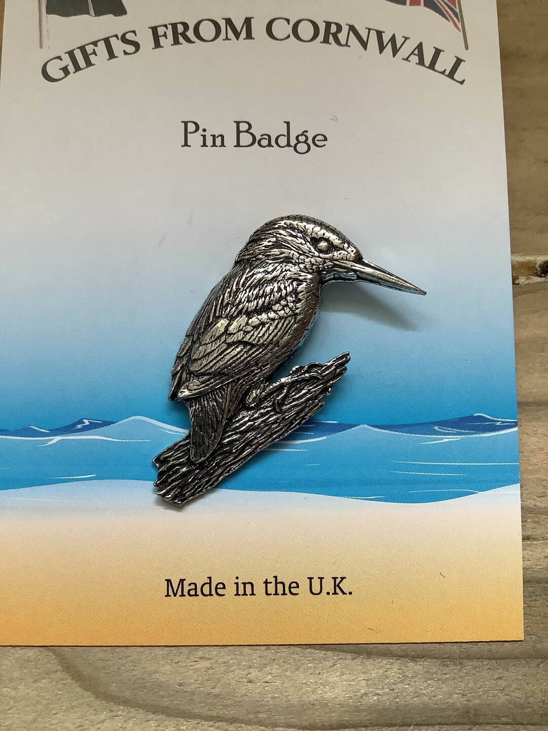Kingfisher Silver Pewter Pin Badge - Etsy UK