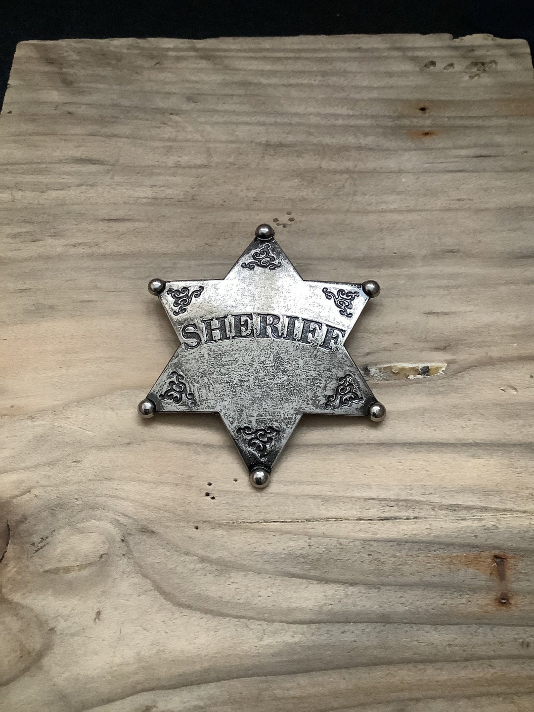 Wild West Silver Sheriff Badge / Shield Quality Metal Reproduction ...