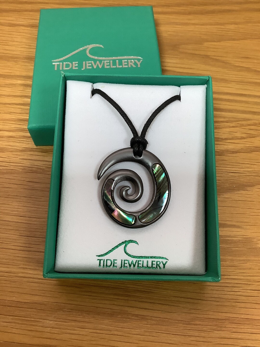 Maori Koru Fern Design Inlaid Paua Shell Pendant on A Black Cord - Etsy