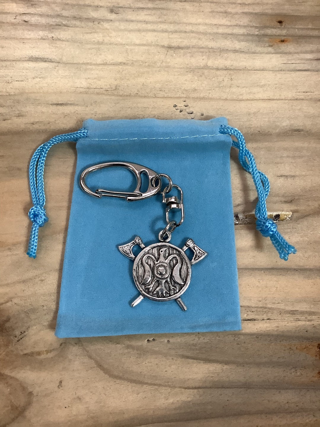 Viking Shield & Axes Silver Pewter Keyring P - Etsy