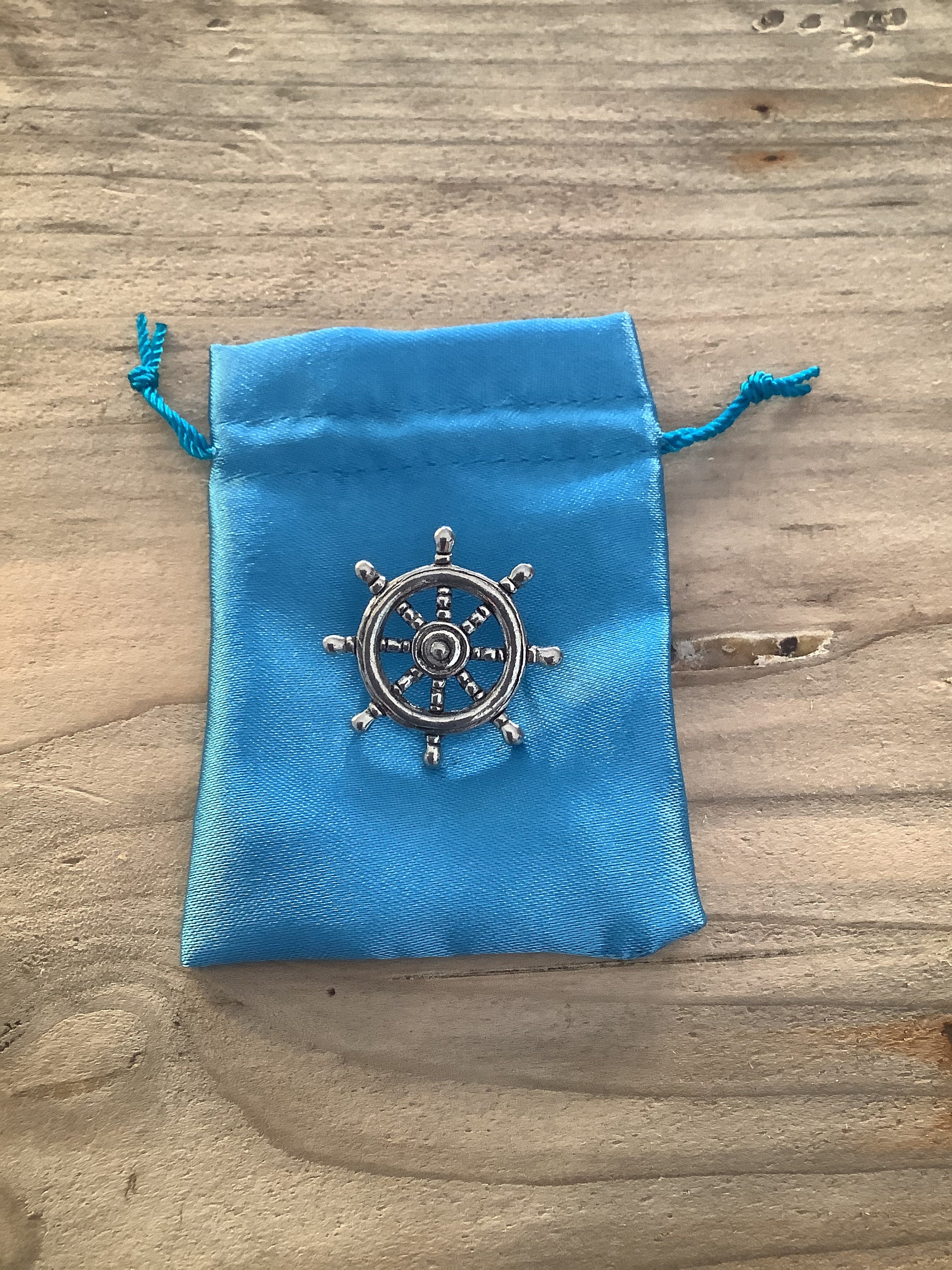 Ships Wheel Silver Pewter Pin Badge | Etsy