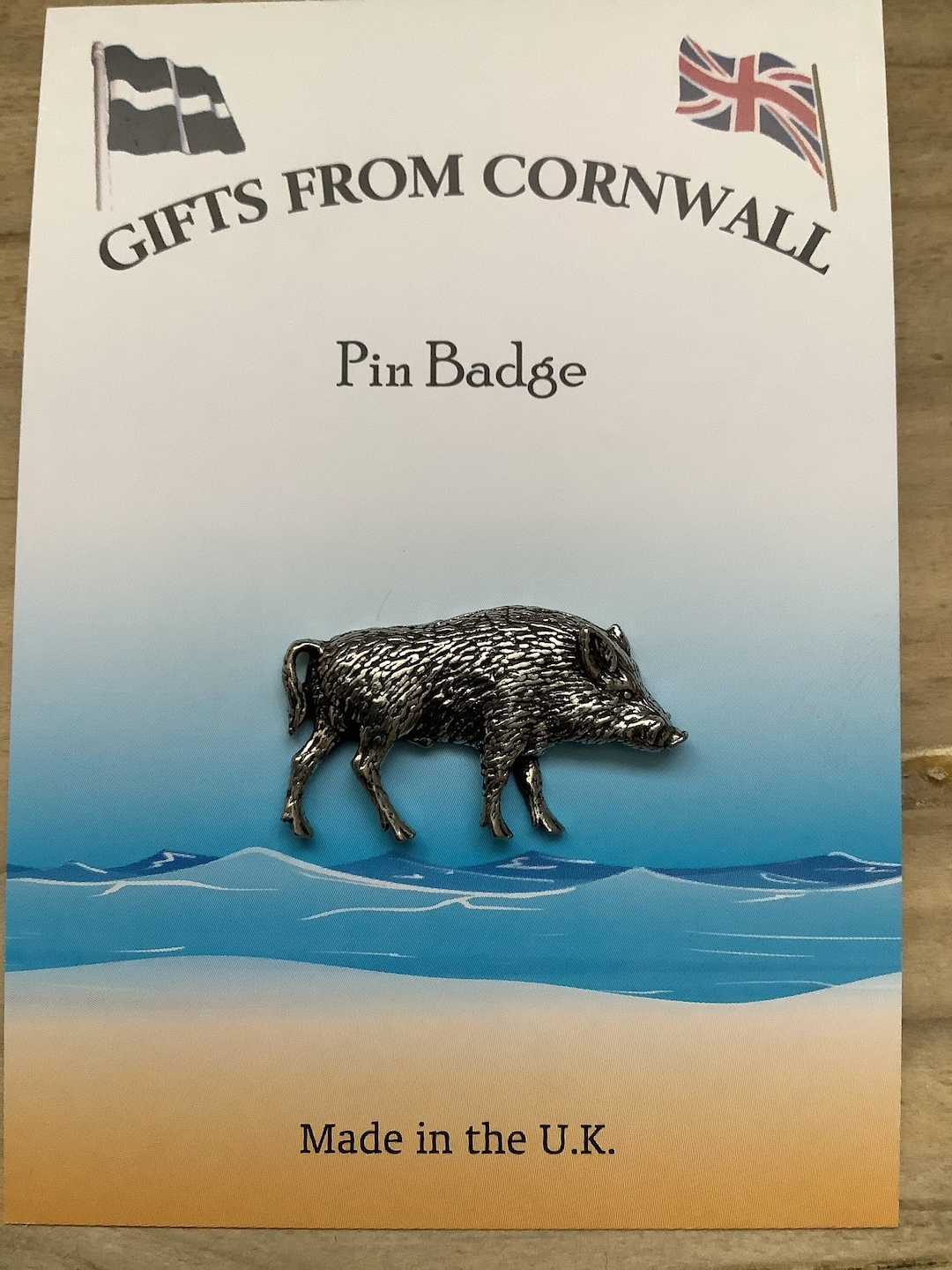 Wild Boar Silver Pewter Pin Badge - Etsy