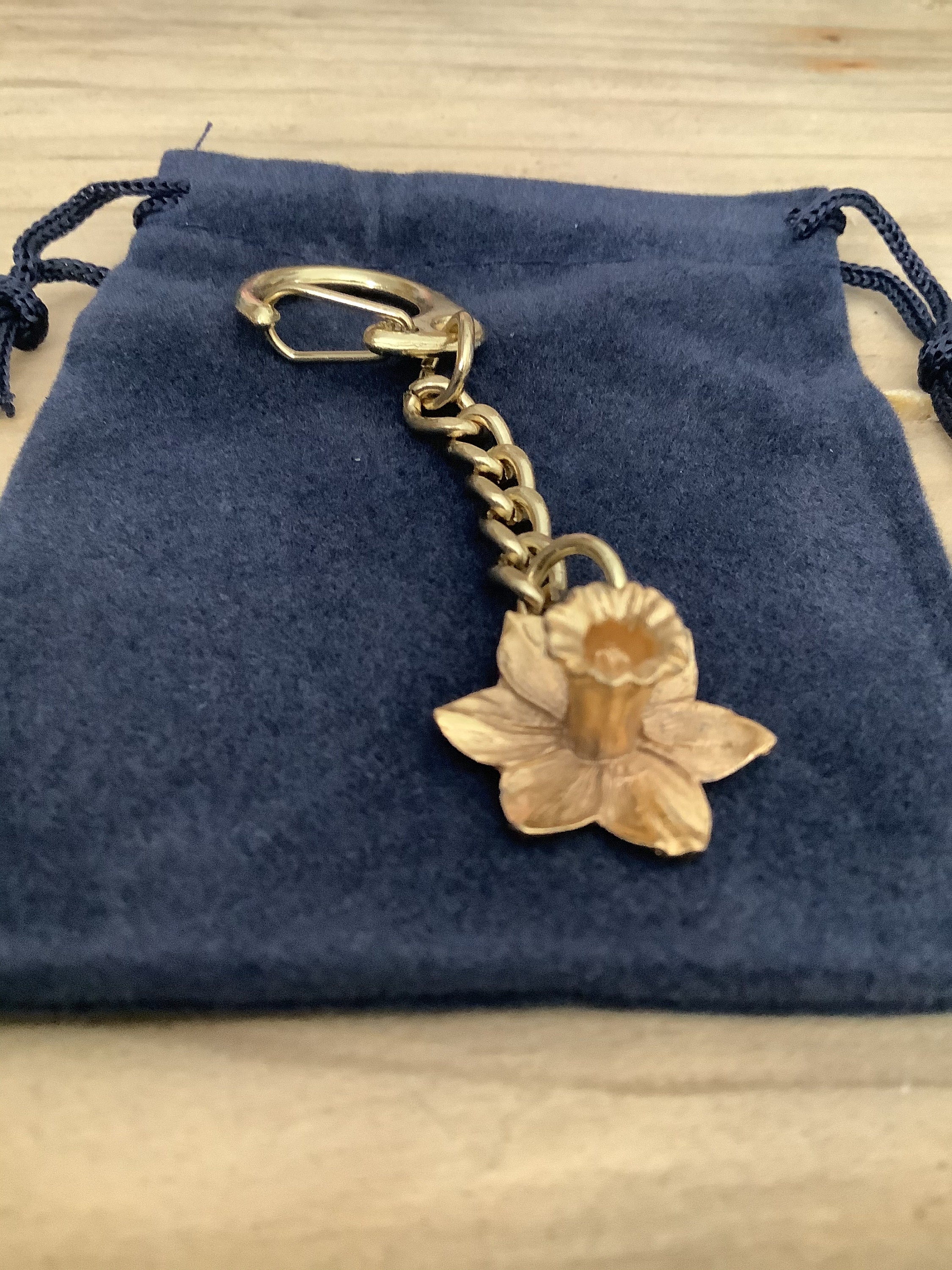 Gold Plated Welsh Daffodil Pewter Keyring - Etsy