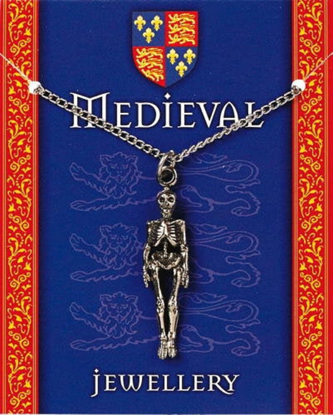 Medieval Heraldic Skeleton Pewter Pendant on a Chain - Etsy