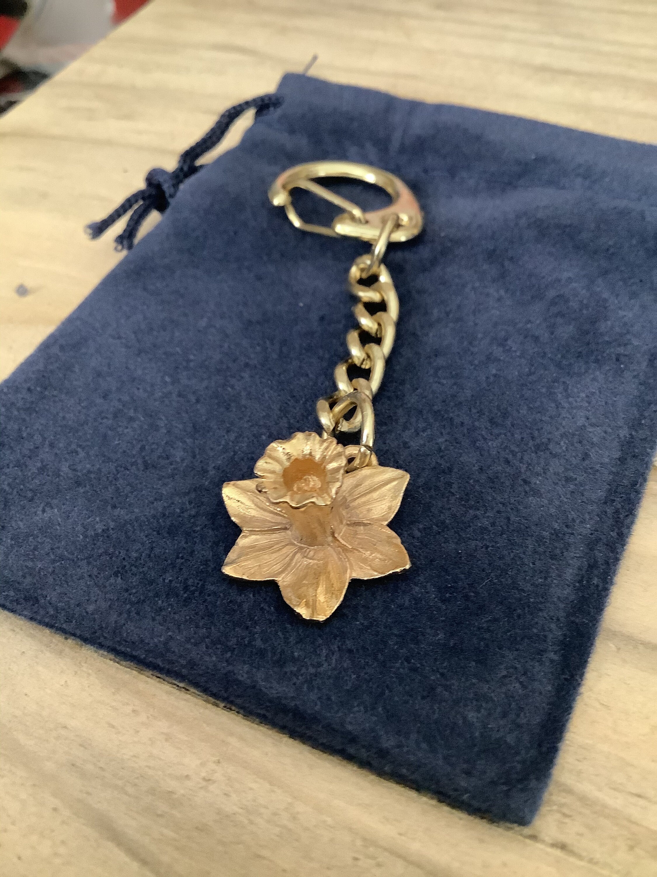 Gold Plated Welsh Daffodil Pewter Keyring - Etsy