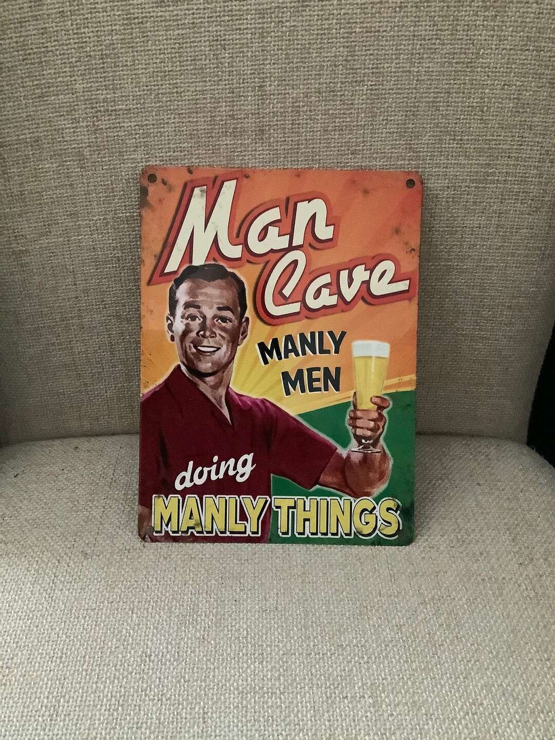 Man Cave, Manly Men Doing Manly Things Metal Wall Hanging Sign - Etsy