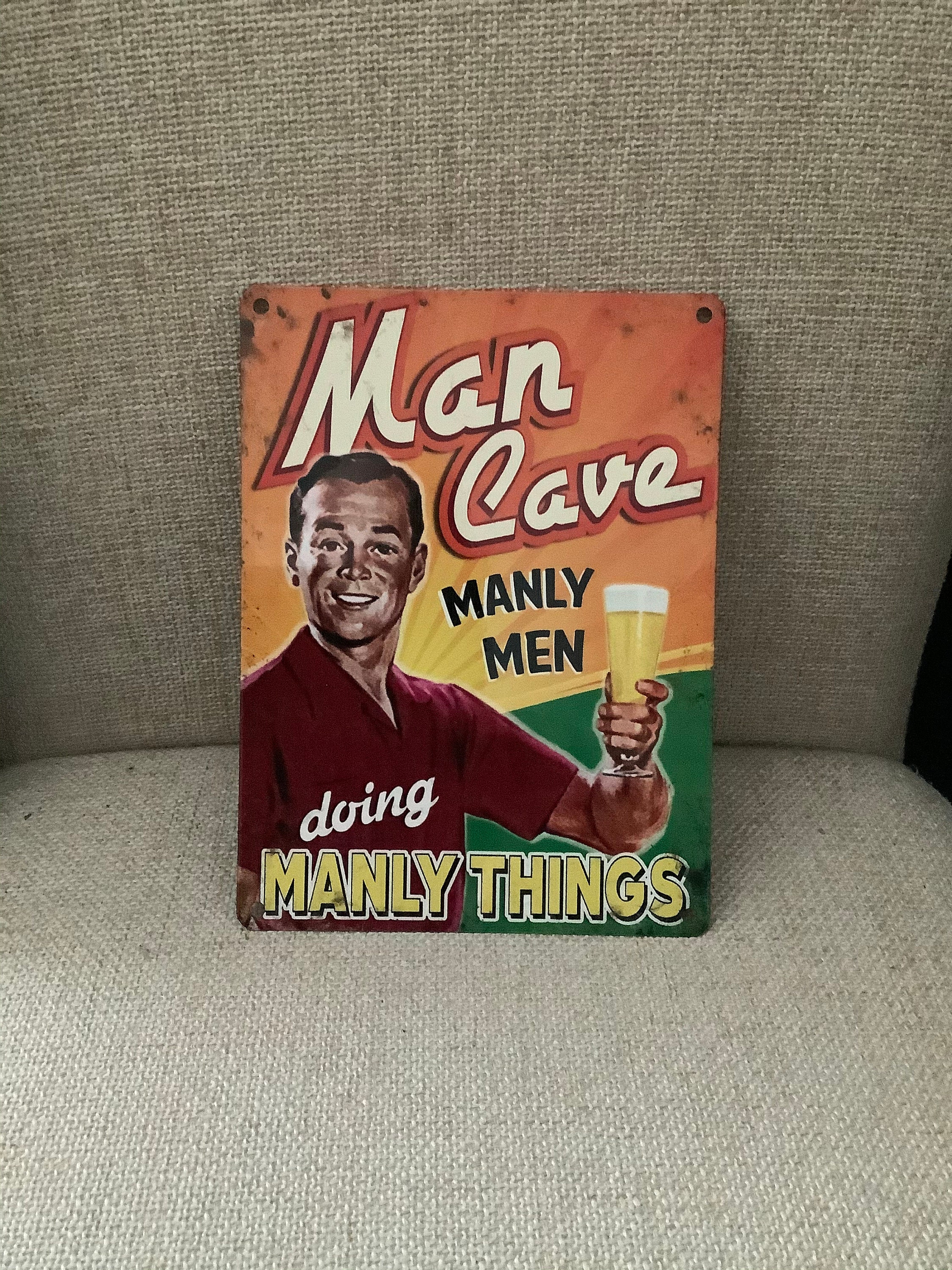 Man Cave Manly Men Doing Manly Things Metal Wall Hanging - Etsy