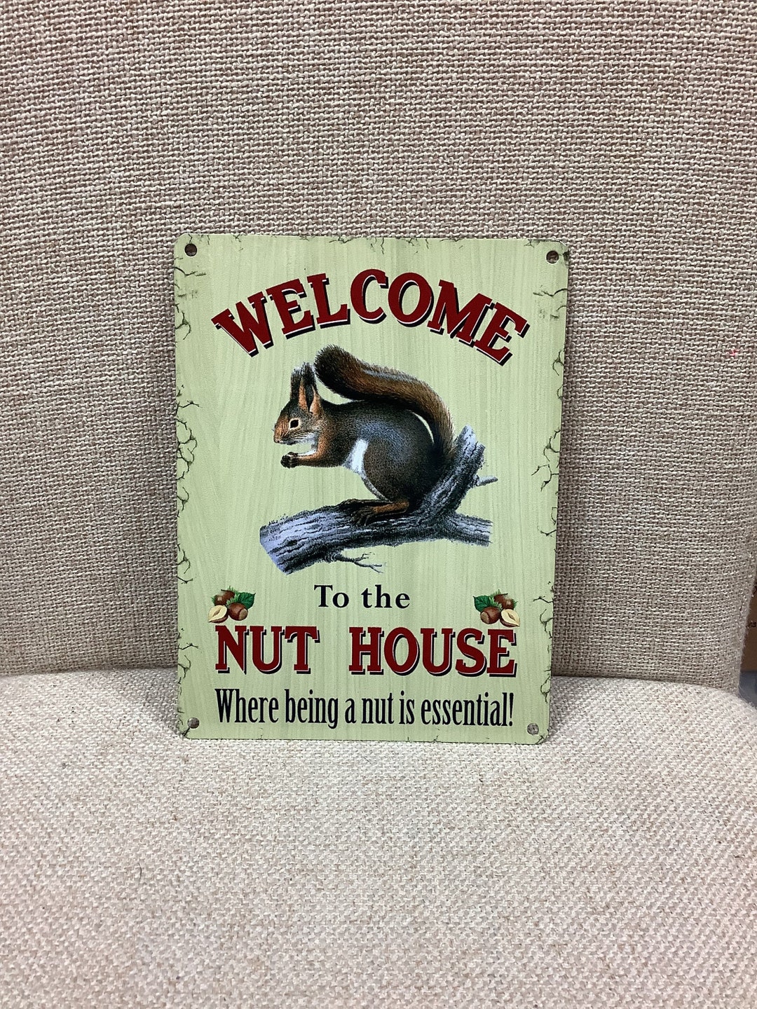 Welcome to the Nut House Metal Wall Hanging Sign - Etsy