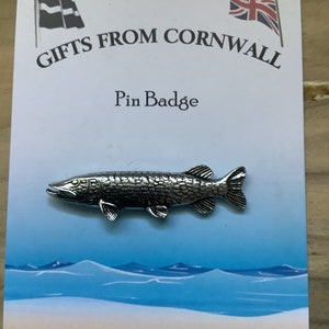 Pike Fish Silver Pewter Pin Badge - Etsy