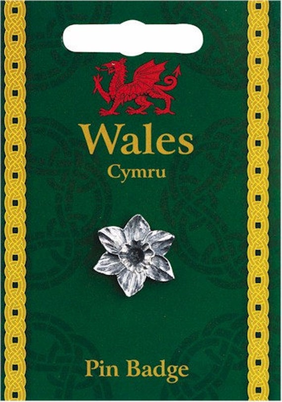 Welsh Daffodil Silver Pewter Pin Badge | Etsy