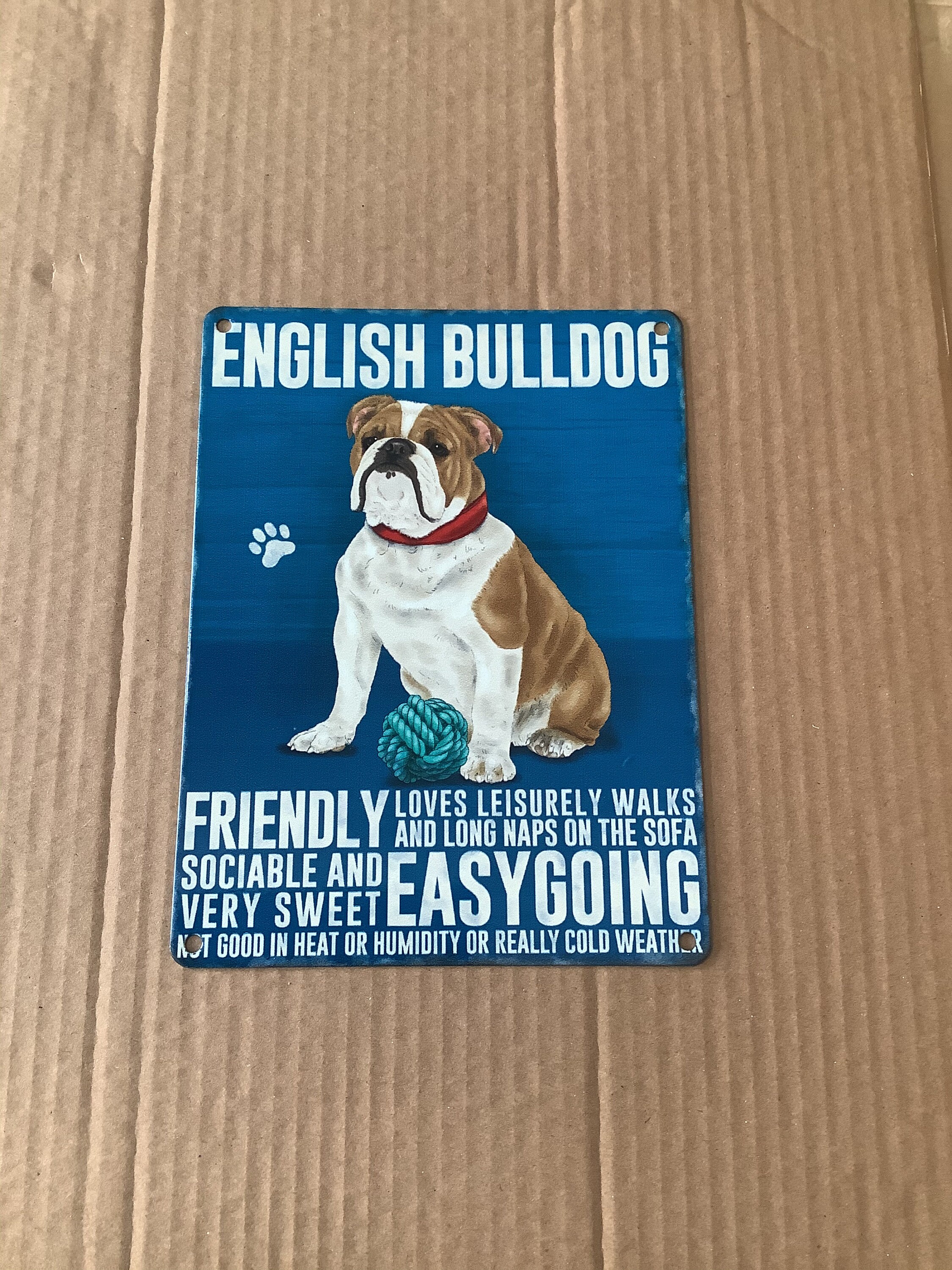 English Bulldog Metal Wall Hanging Sign | Etsy