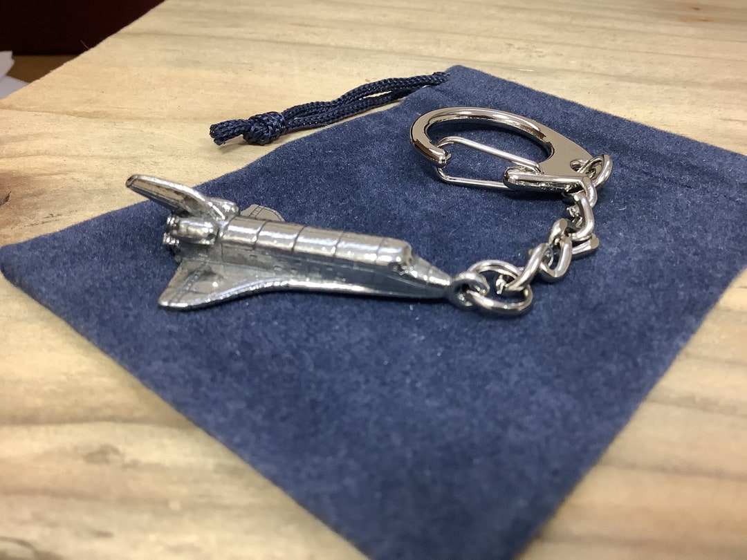Space Shuttle Silver Pewter Keyring - Etsy