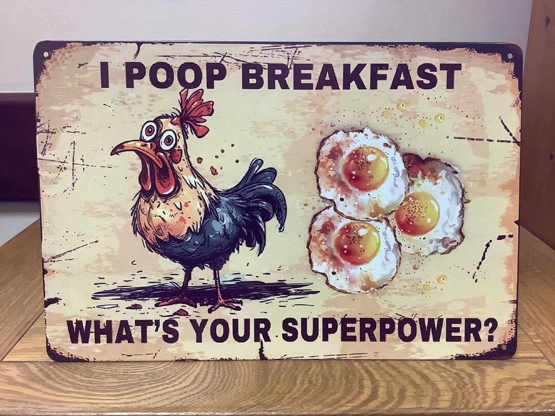 I Poop Breakfast 30cm X 20cm Vintage Style Metal Wall Hanging Sign - Etsy