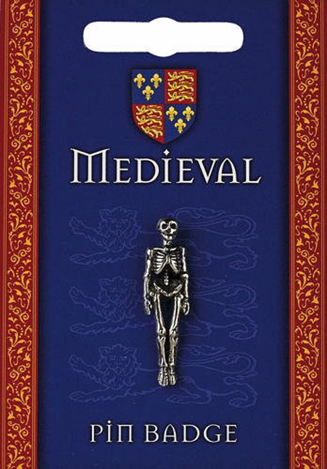 Medieval Heraldic Skeleton Pewter Pin Badge - Etsy