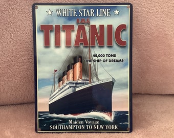 TITANIC, White Star Liner, RMS Ship/boat, New York Metal/steel Wall ...