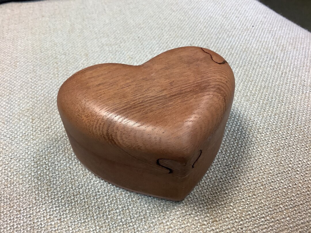 Beautiful Wooden Heart Puzzle Box - Etsy UK