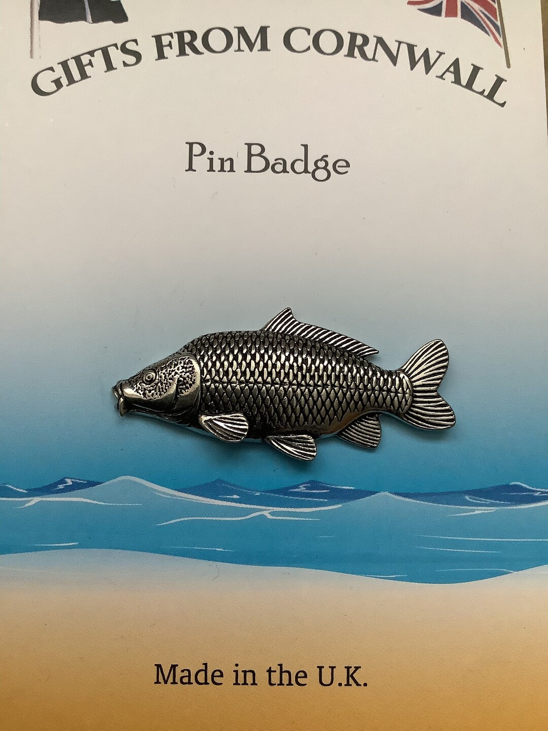 Common Carp Fish Silver Pewter Pin Badge - Etsy