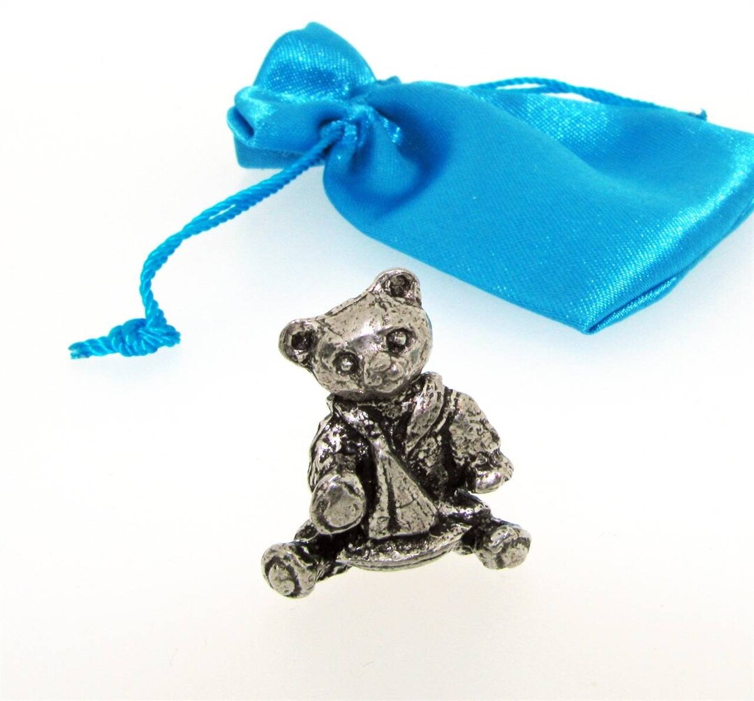 Boy Teddy Bear Quality Silver Pewter Miniature - Etsy