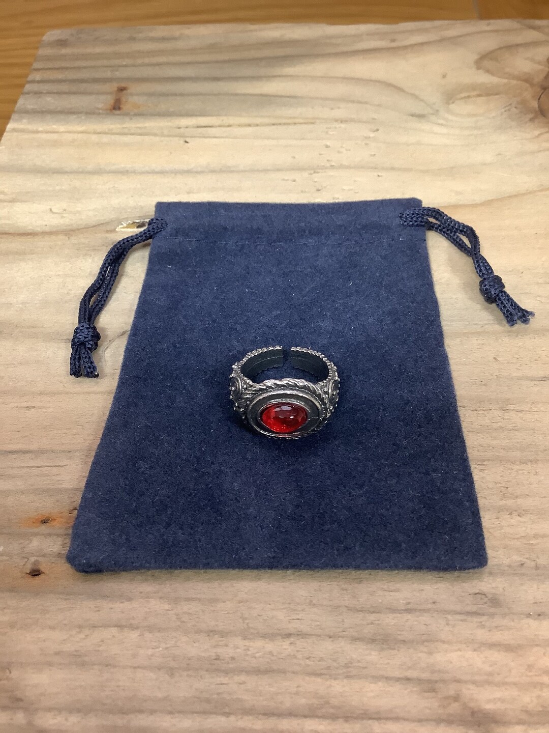 Roman Emperor Silver Pewter Ring With A Red Gem - Etsy
