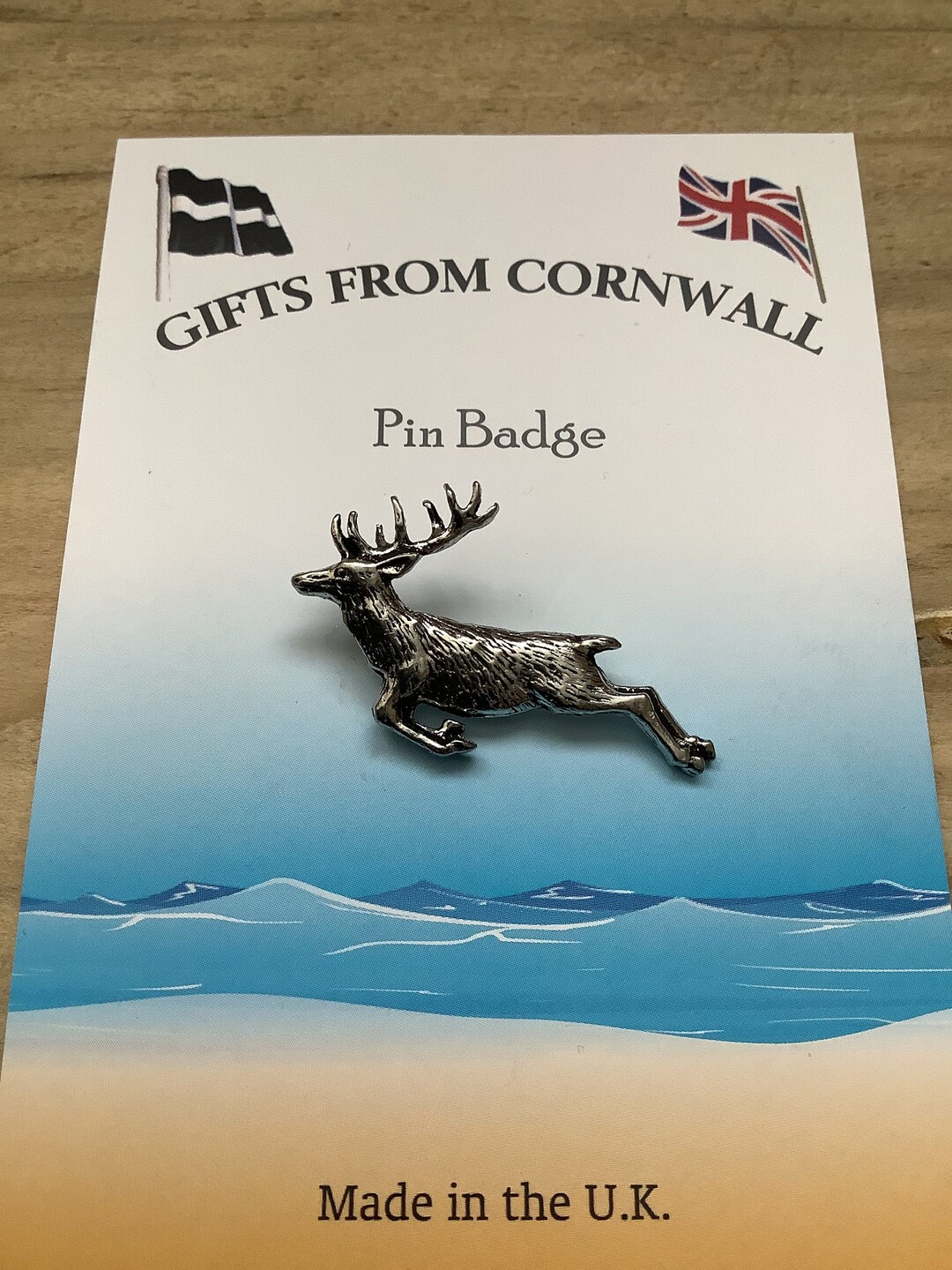 Springing Stag Silver Pewter Pin Badge - Etsy