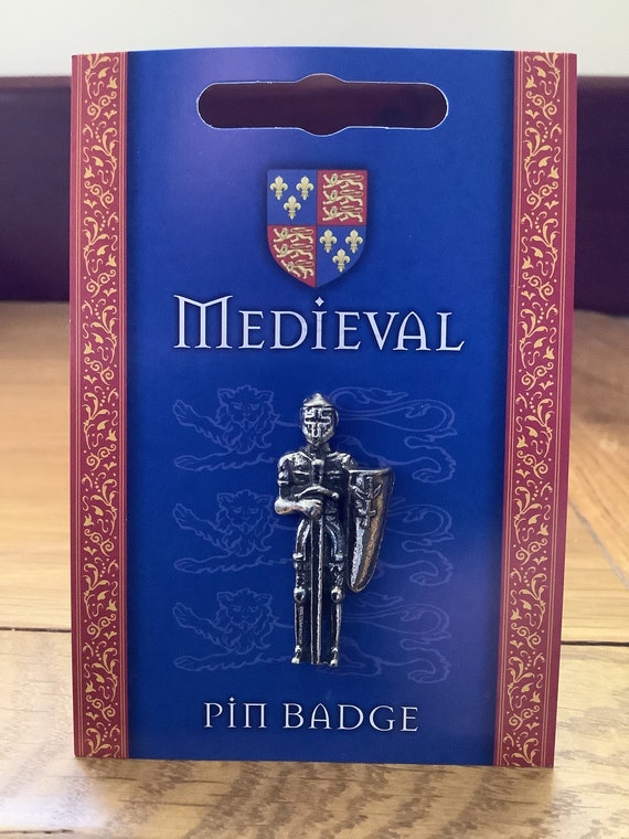 Medieval Heraldic Knight Silver Pewter Pin Badge - Etsy