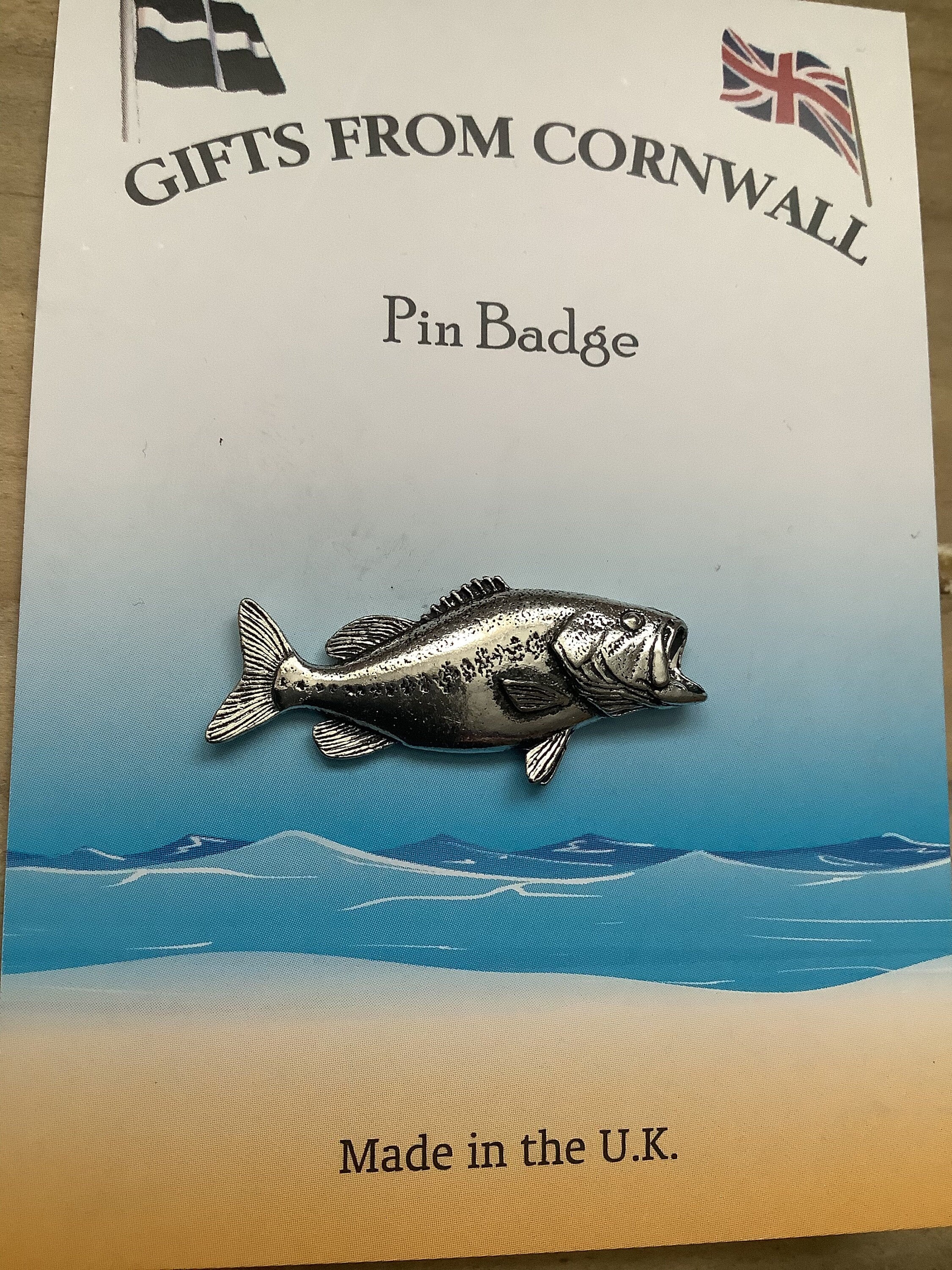 Largemouth Bass Fish Silver Pewter Pin Badge - Etsy