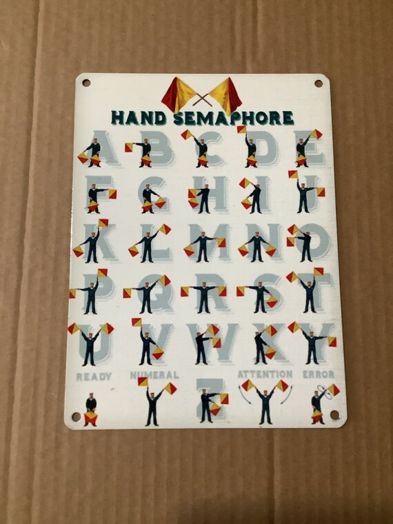 Hand Semaphore Metal Wall Hanging Sign | Etsy