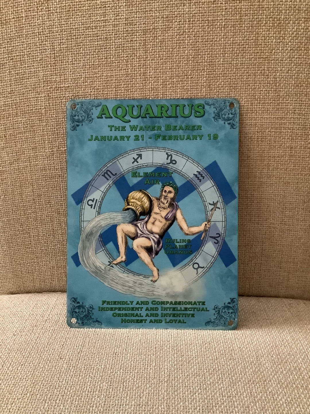 Aquarius Zodiac Star Sign Metal Wall Hanging Sign - Etsy UK