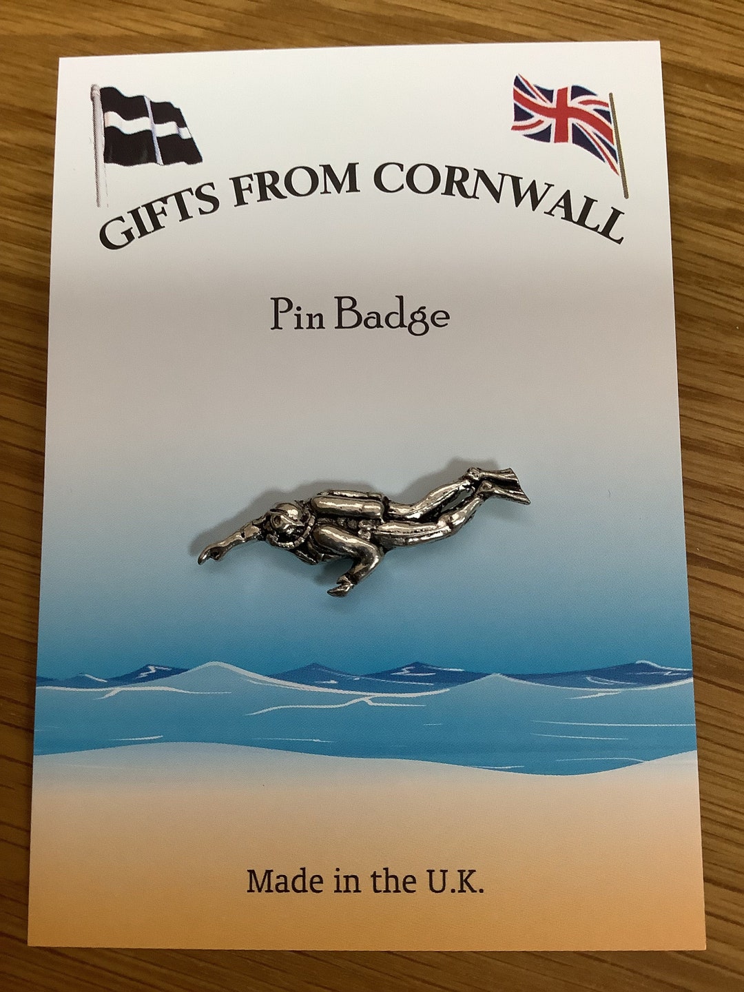 Male Scuba Diver Silver Pewter Pin Badge P - Etsy