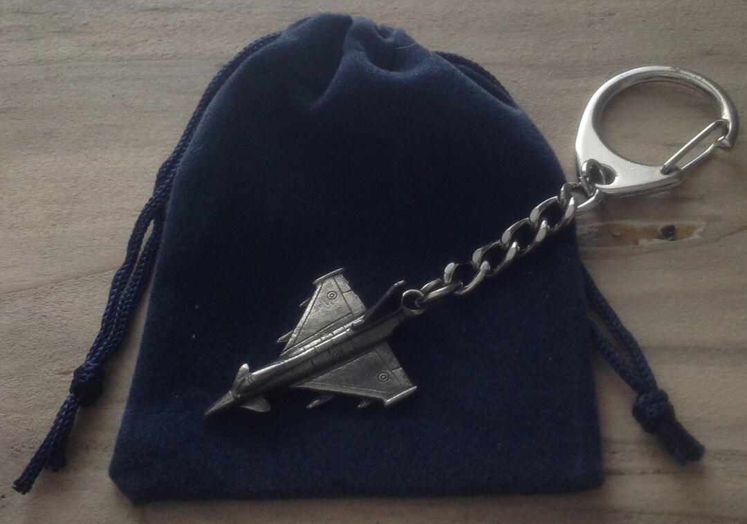 Eurofighter Typhoon Pewter Keyring in A Velveteen Gift Bag - Etsy