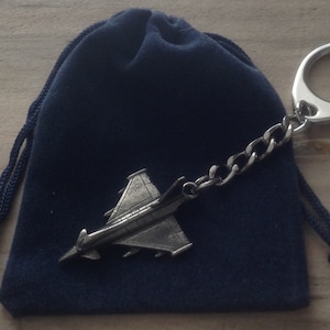 Eurofighter Typhoon Pewter Keyring in A Velveteen Gift Bag - Etsy