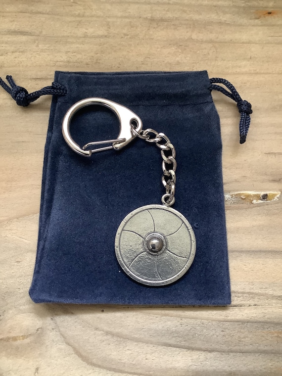 Viking Shield Silver Pewter Keyring - Etsy