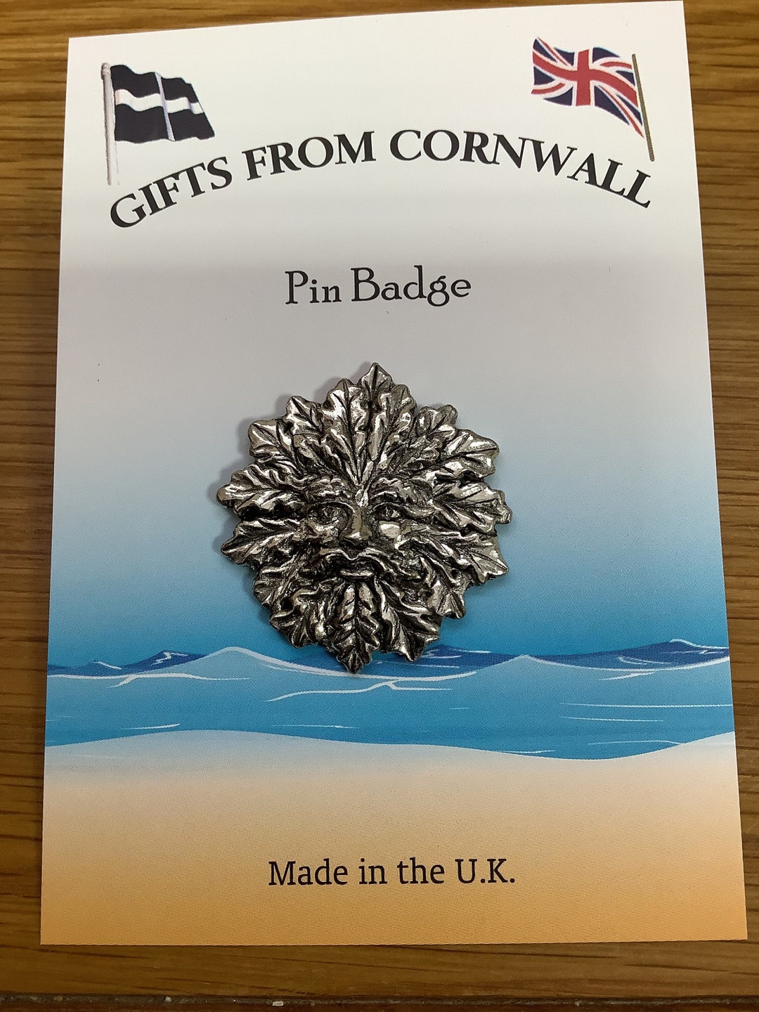 Green Man Silver Pewter Pin Badge P - Etsy