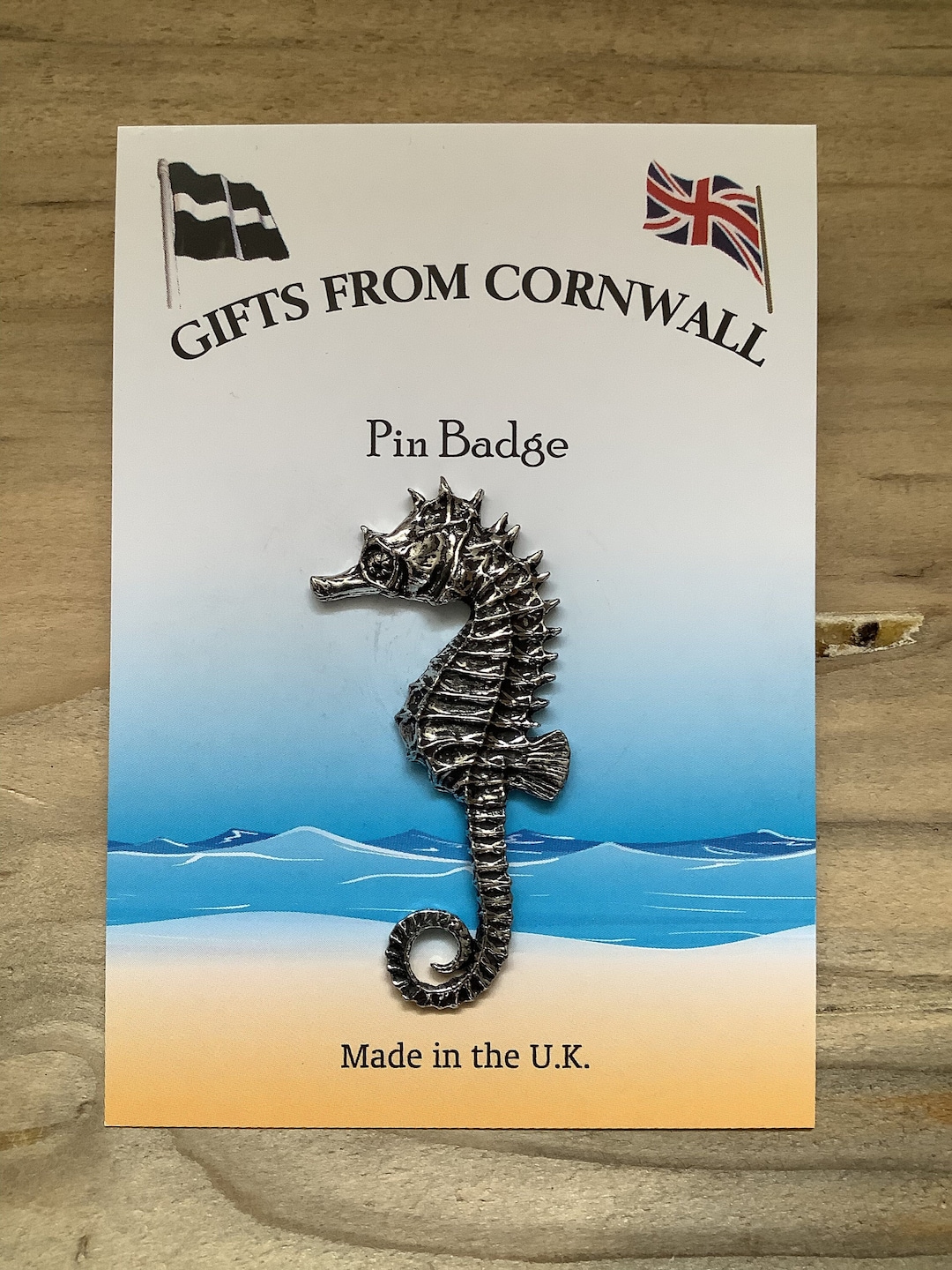 Seahorse Silver Pewter Pin Badge - Etsy