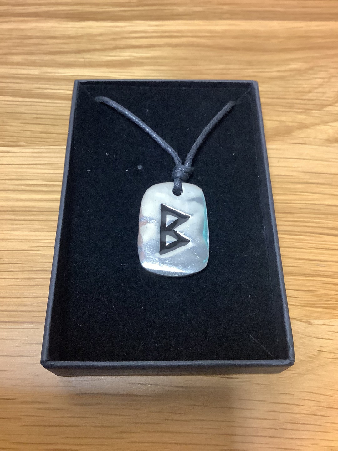 Viking Rune Silver Pewter Stone Growth Pendant on A Adjustable - Etsy