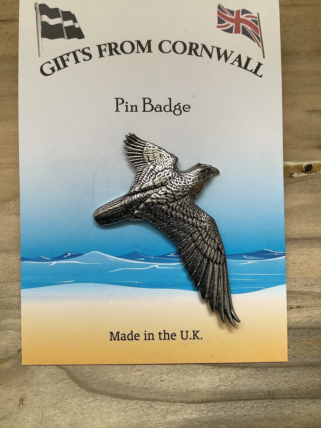 Falcon Silver Pewter Pin Badge - Etsy